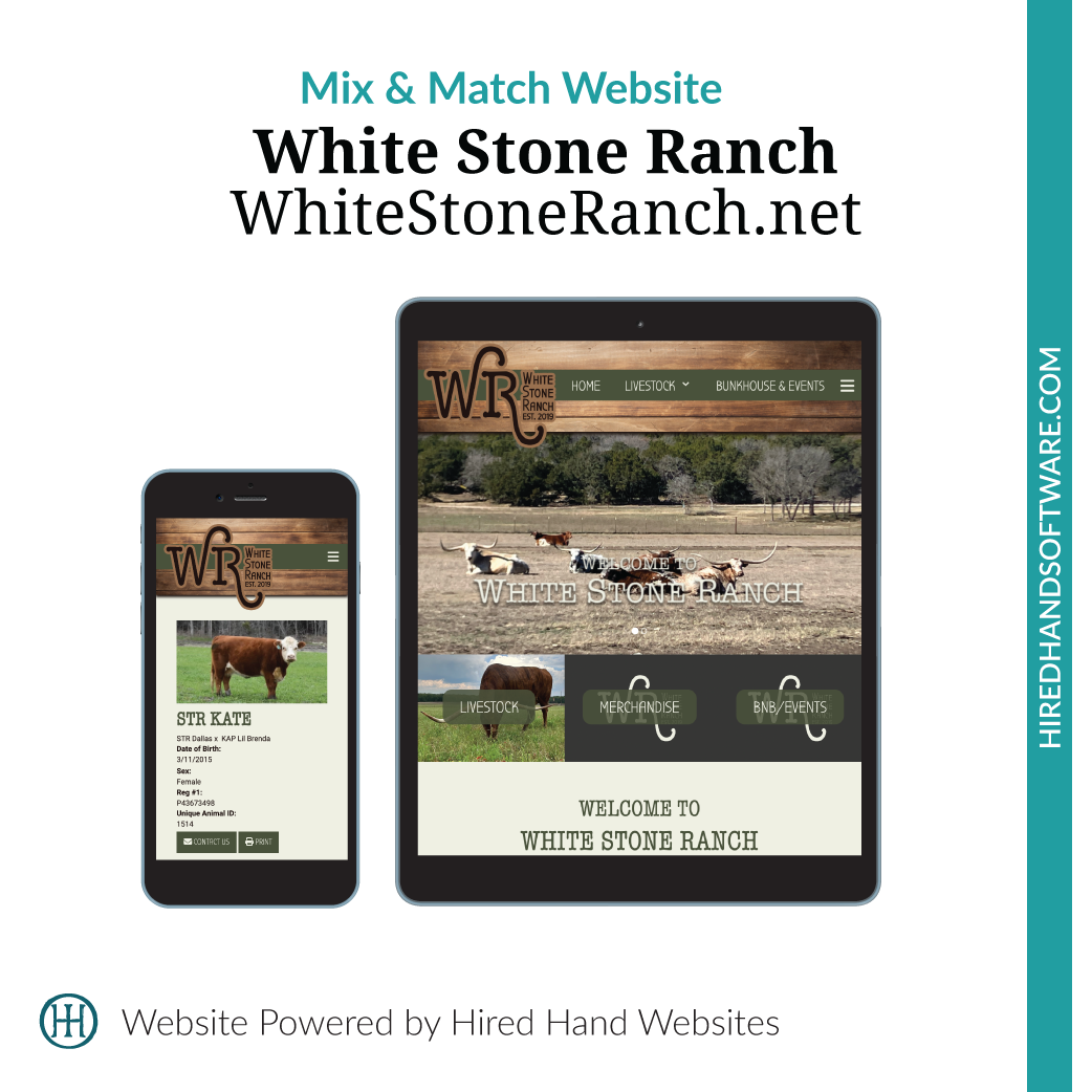 Mix & Match Website: White Stone Ranch